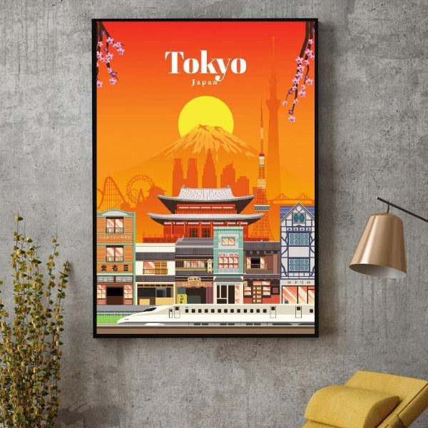 Tokyo City Poster Japan | Vintage Travel Wall Art - Fineartsfrance